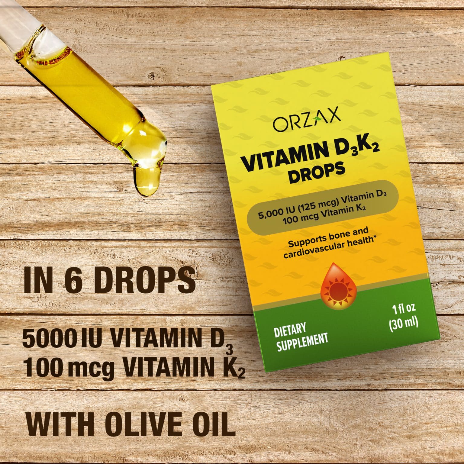 Vitamin D3K2 Drops – Orzax